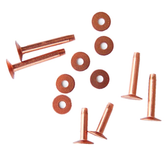 Copper Rivets For Grounding Shoes 20 Piece Solid Copper Rivets W/Burrs ...