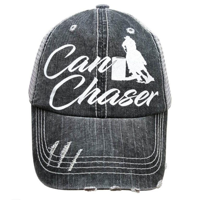 Can Chaser Barrel Racing Grey Trucker Style Hat ⋆ Saddles N Such | SMC