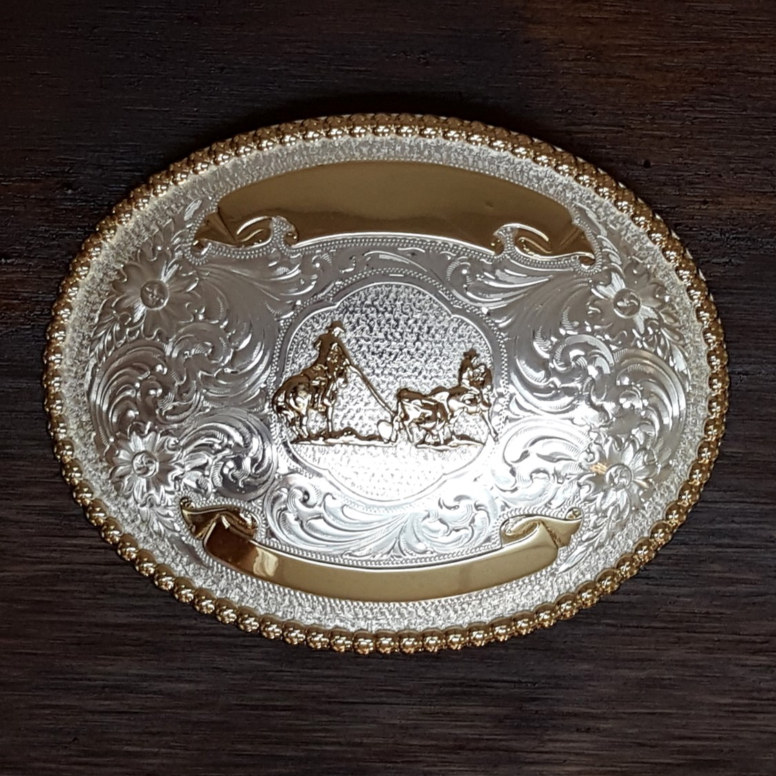 5" Montana Silversmith Team Roping Silver Gold Trophy Buckle ⋆ Show Me ...