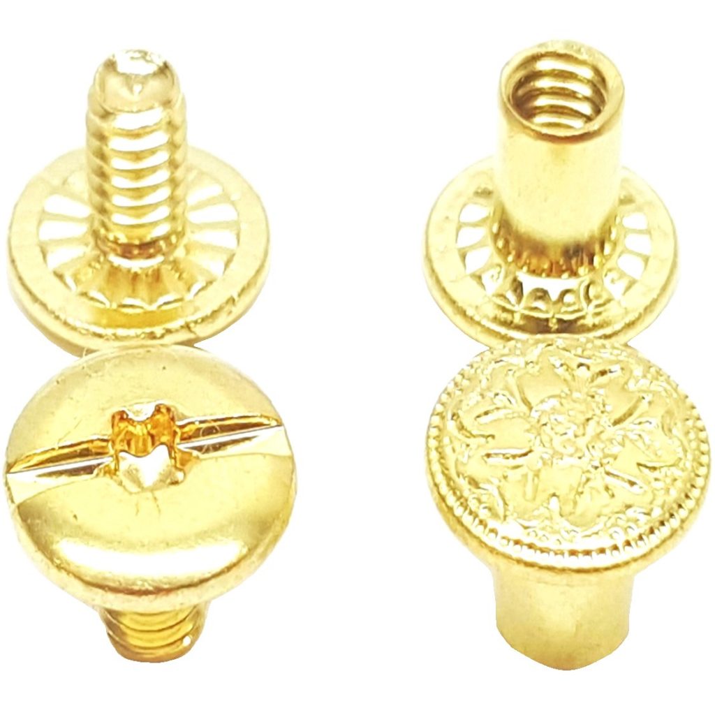 Solid Brass Chicago Screws 10 Pack 1/4" Premium Engraved Floral ⋆ ...