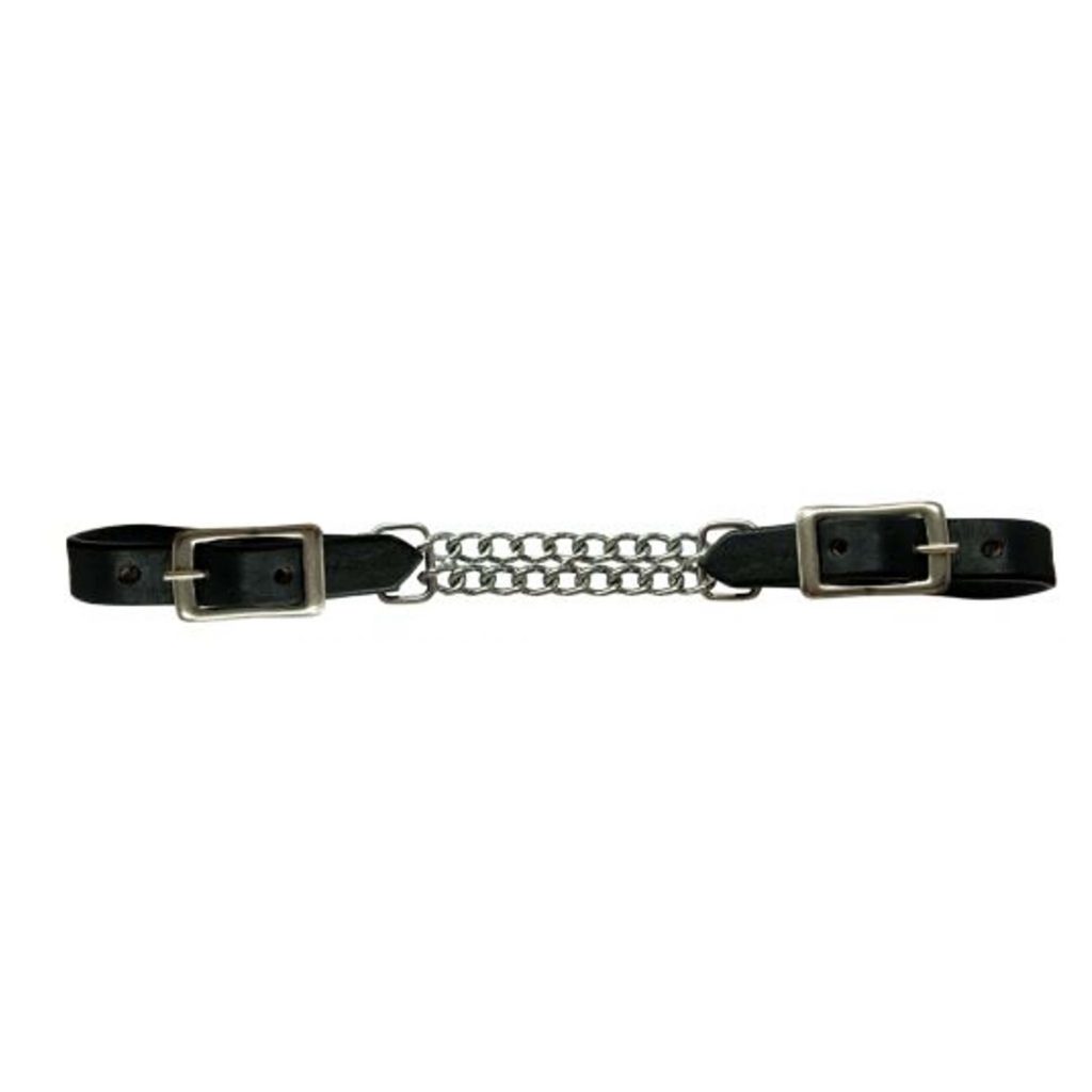 Black Leather Curb Double Chain Bit Strap ⋆ Saddles N Such | SMC