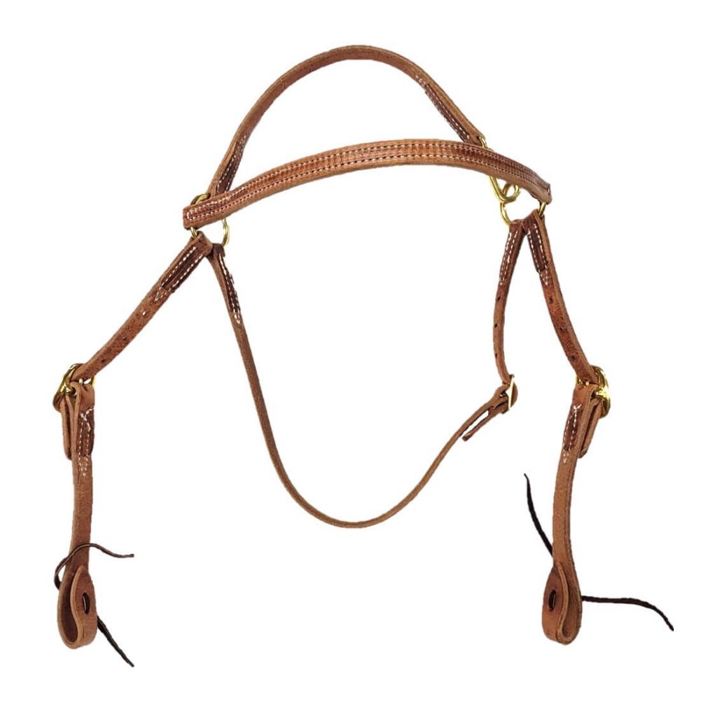 Herman Oak Leather Mule Headstall W/Brass Snap at Crown ⋆ Saddles N ...