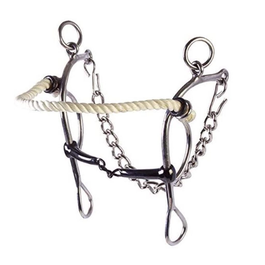 5.5" Stainless Steel Chain Combination Rope Nose Combo Hackamore/Gag ...