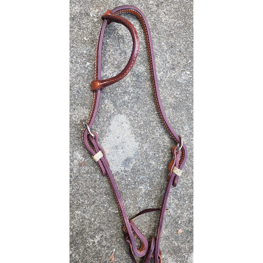 Western Tooled One Eared Leather Bridle w/Rawhide ⋆ Saddles N Such | SMC