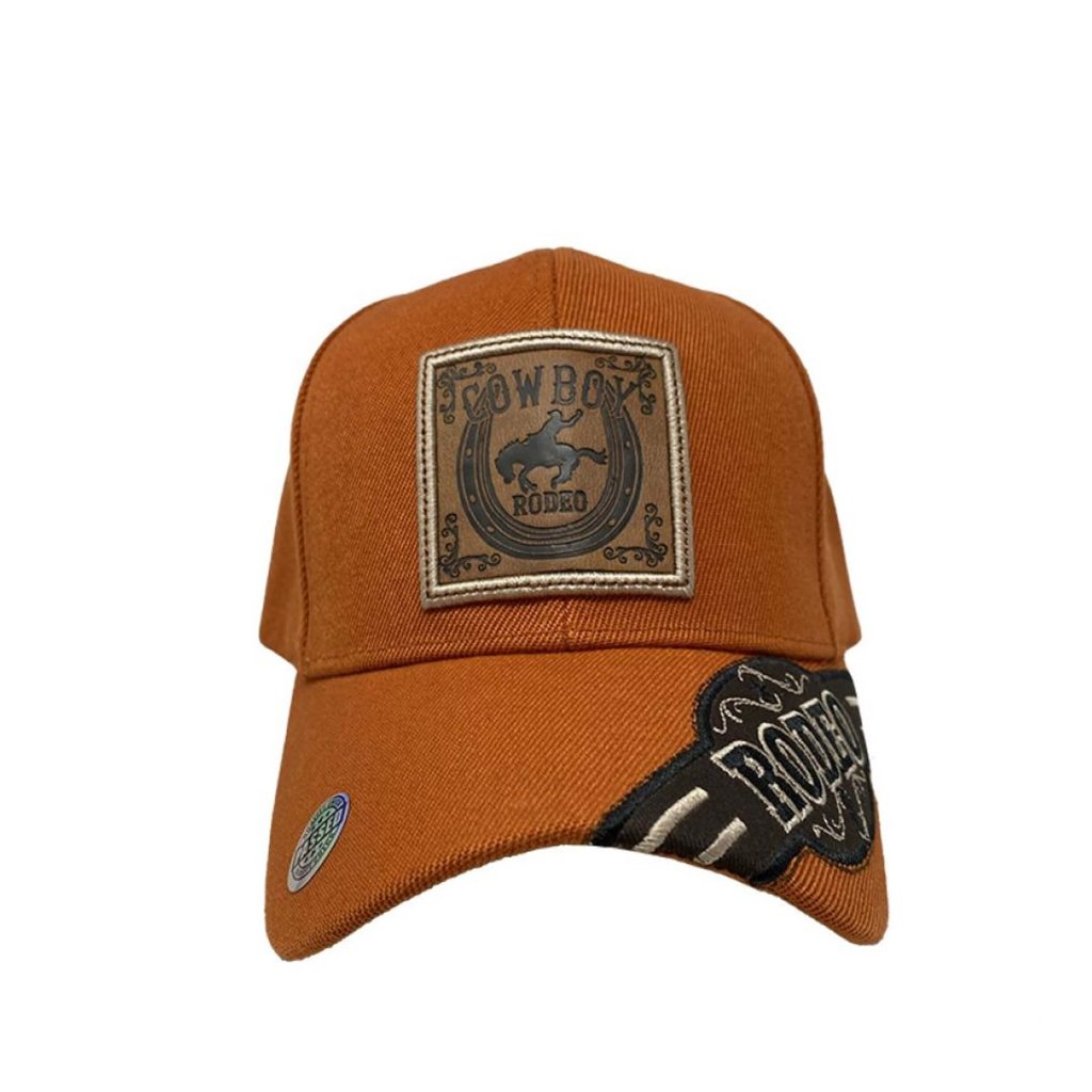 New Orange Cowboy Rodeo Patch Ballcap Style hat with Rodeo Embroidered ...