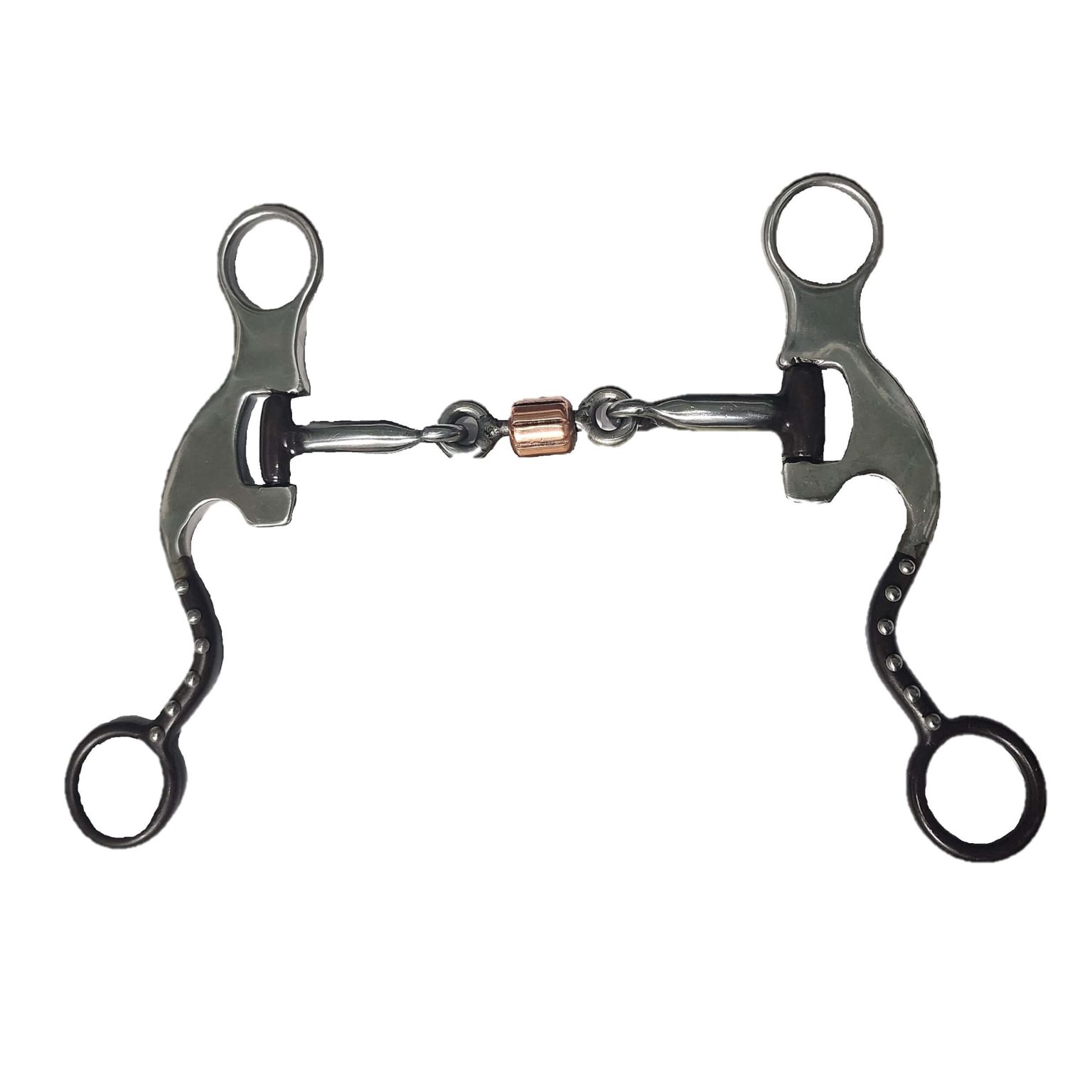 5 1/4" Wide brown & Stainless Steel Dog Bone Bit w/Copper Roller ⋆ ...