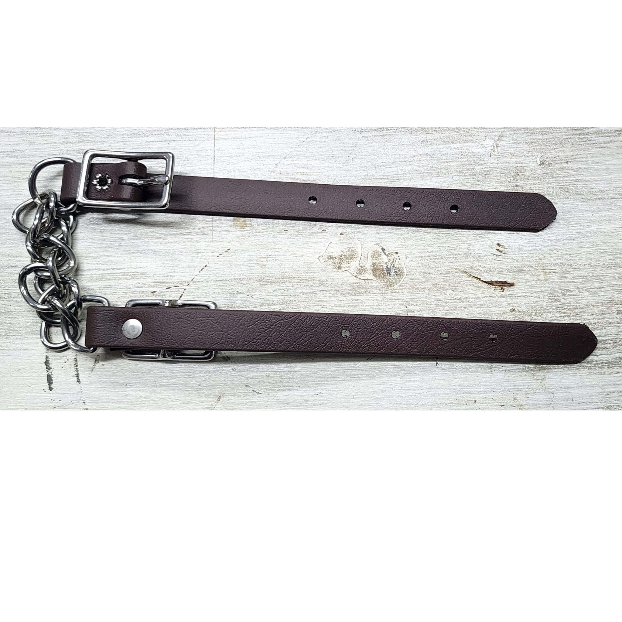 Dark Brown Biothane SS Twisted Chain Curb ⋆ Saddles N Such | SMC