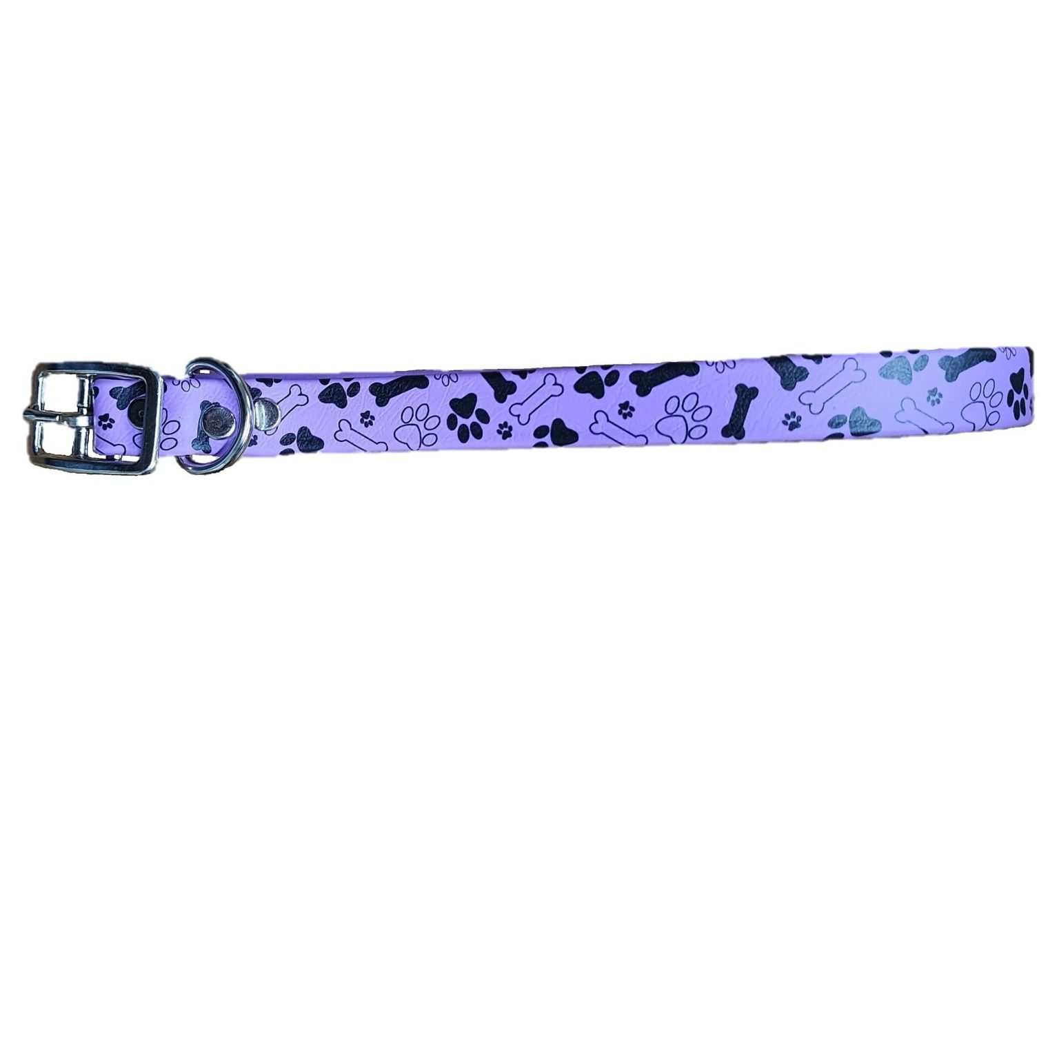 Purple Biothane Dog Collar with Paws & Dog Bone ⋆ Saddles N Such | SMC