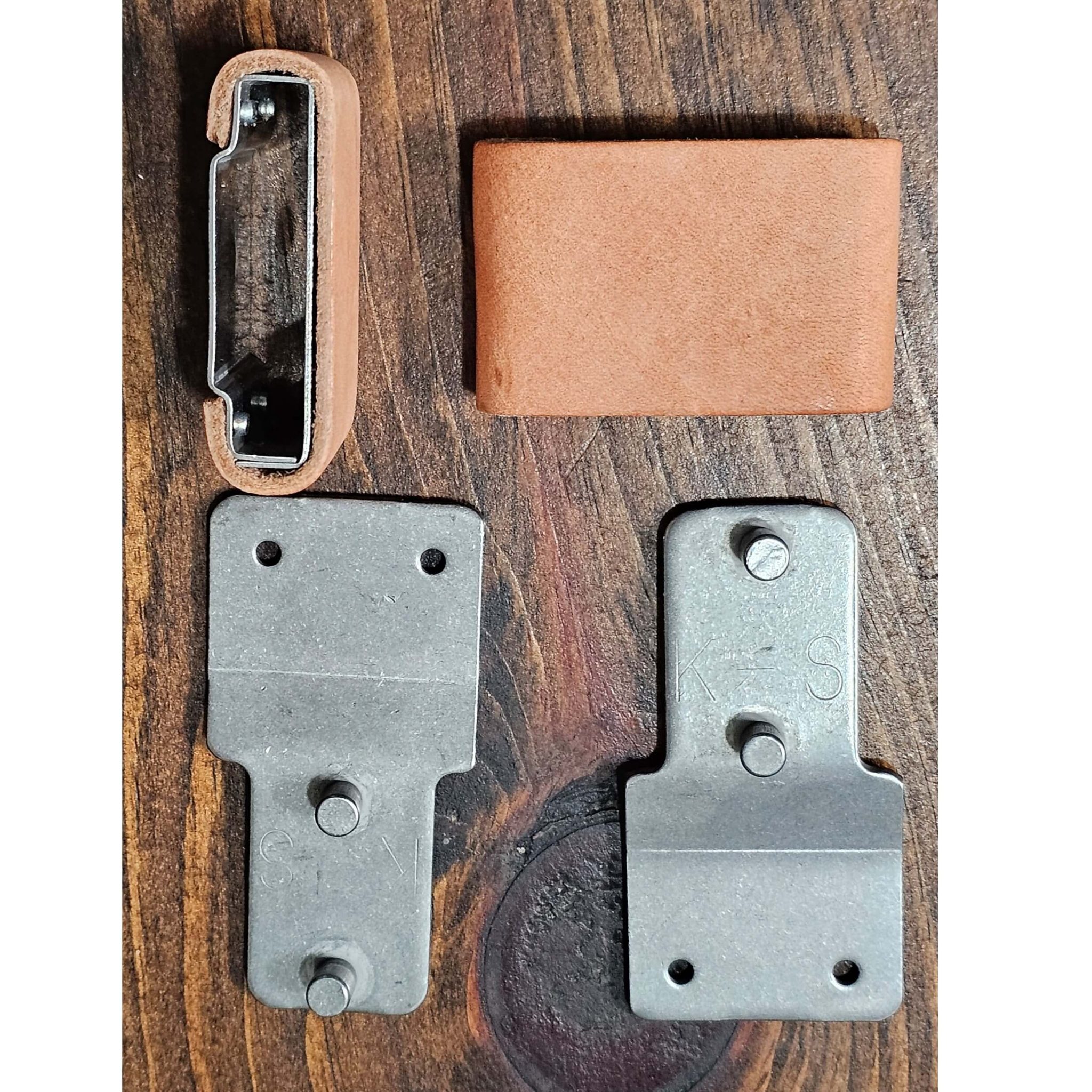 2" Leather Wrapped Stainless Steel Blevins Buckles Set Vertical Post ...